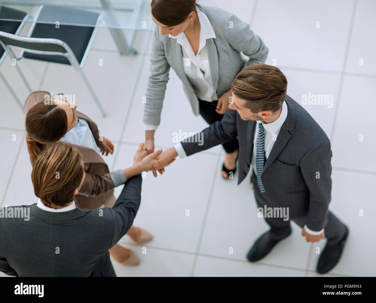 top view.handshake business partners.photo with copy space Stock Photo ...