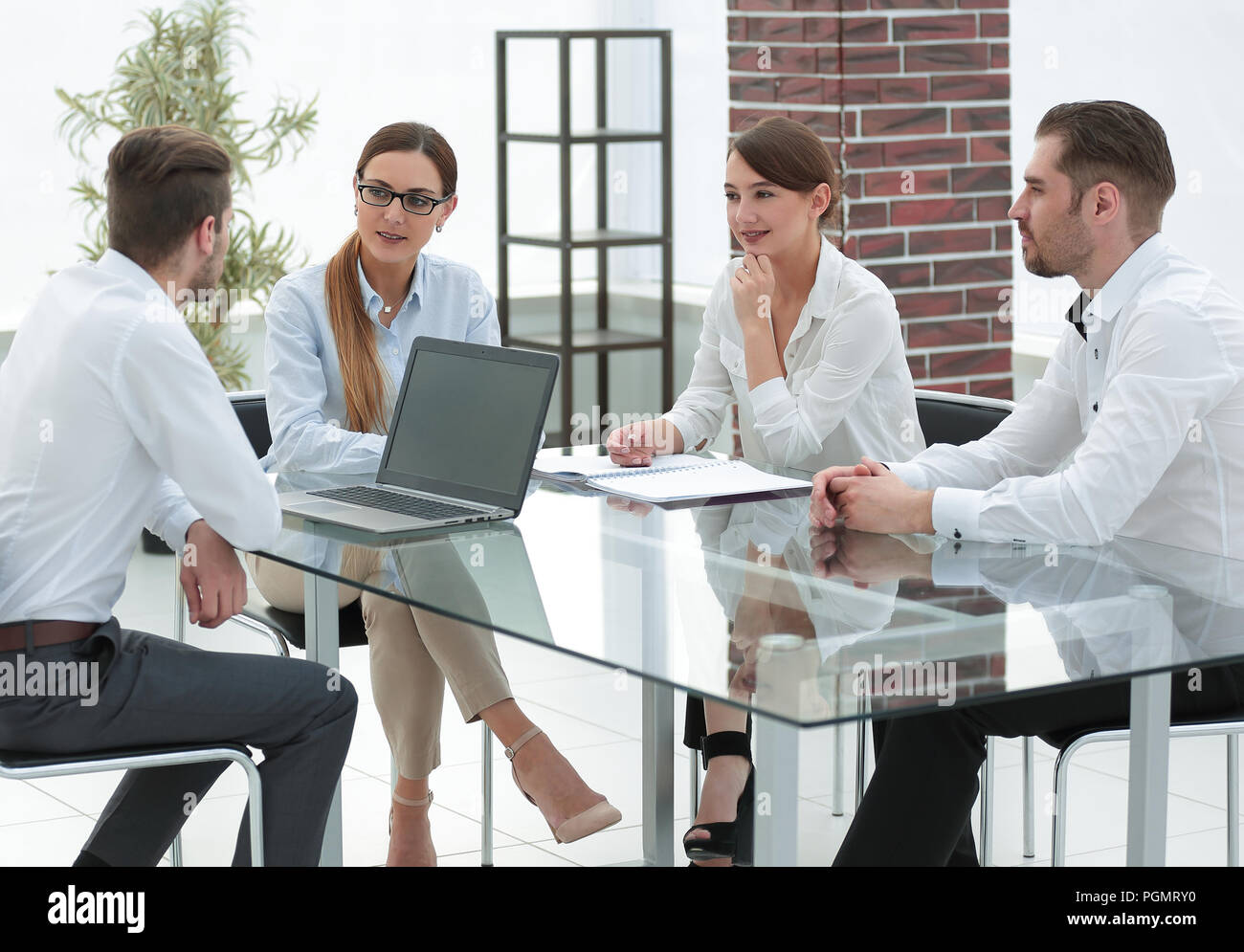 business team talking sitting at the Desk.start-up.concept of teamwork ...