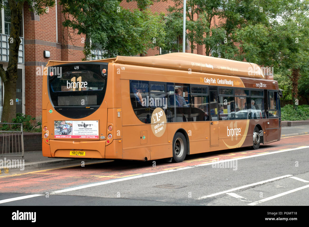 Reading bus service Bronze bus Stock Photo - Alamy