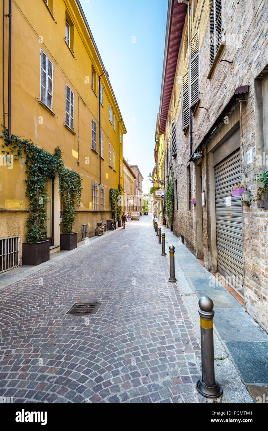 colorful houses in street of Parma Stock Photo - Alamy