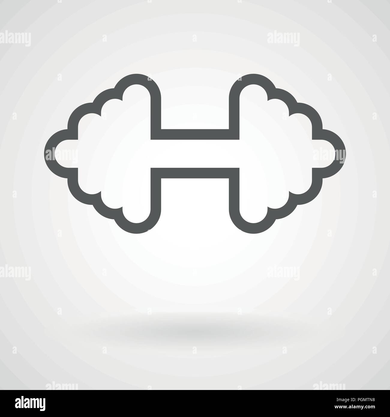 Dumbbell line icon, vector, illustration, eps file Stock Vector Image ...