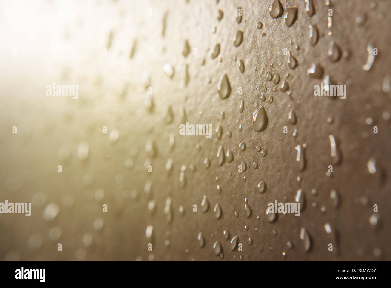 water drop on batthroom wall Stock Photo - Alamy
