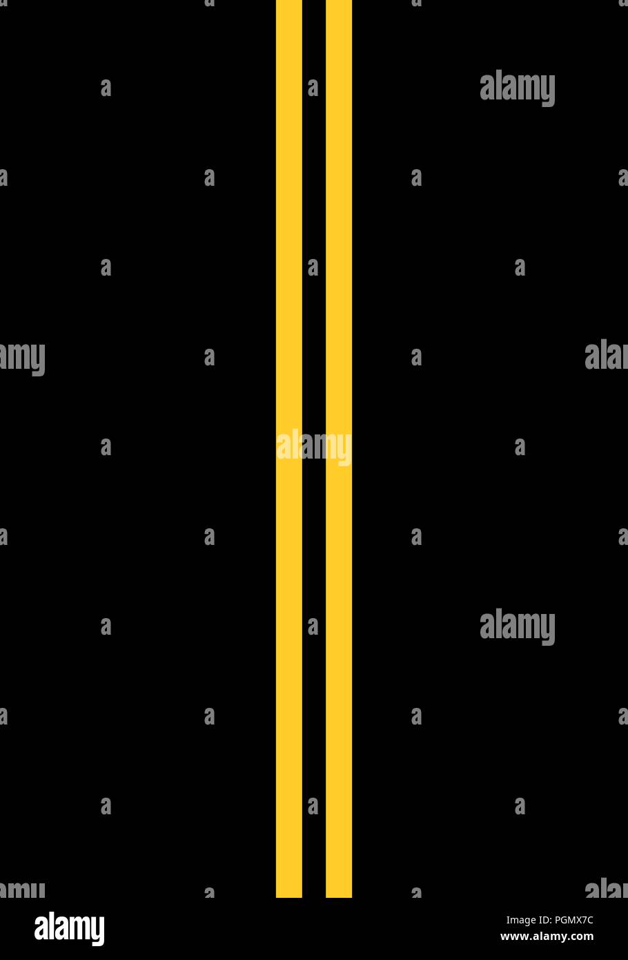 Illustration of a stretch of road with continuous double stripes Stock ...