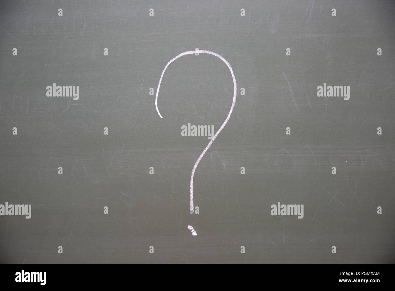 Chalk drawing of question mark on blackboard. Copy space Stock Photo ...