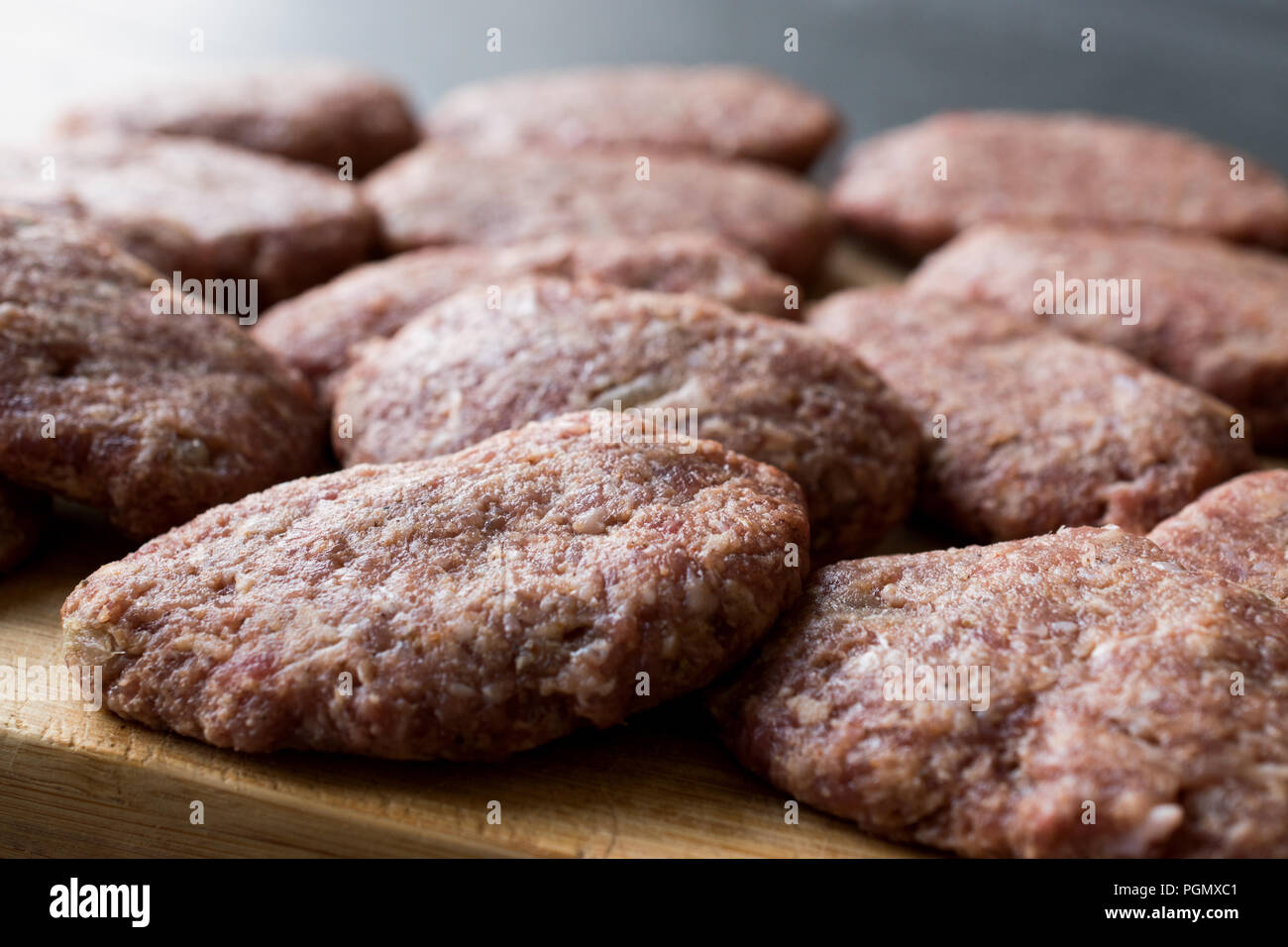 Turkish Raw Meatballs Kofte or Kofta made with Minced Meat on Wooden ...