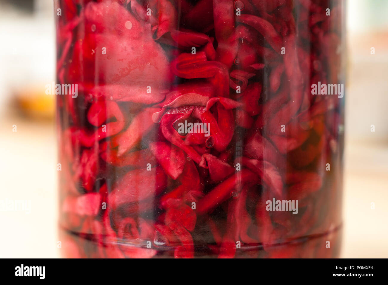 Jar of pickled red cabbage Stock Photo - Alamy
