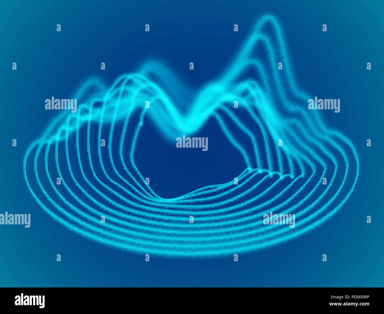 Abstract background with dynamic 3d sound waves Stock Vector Image ...