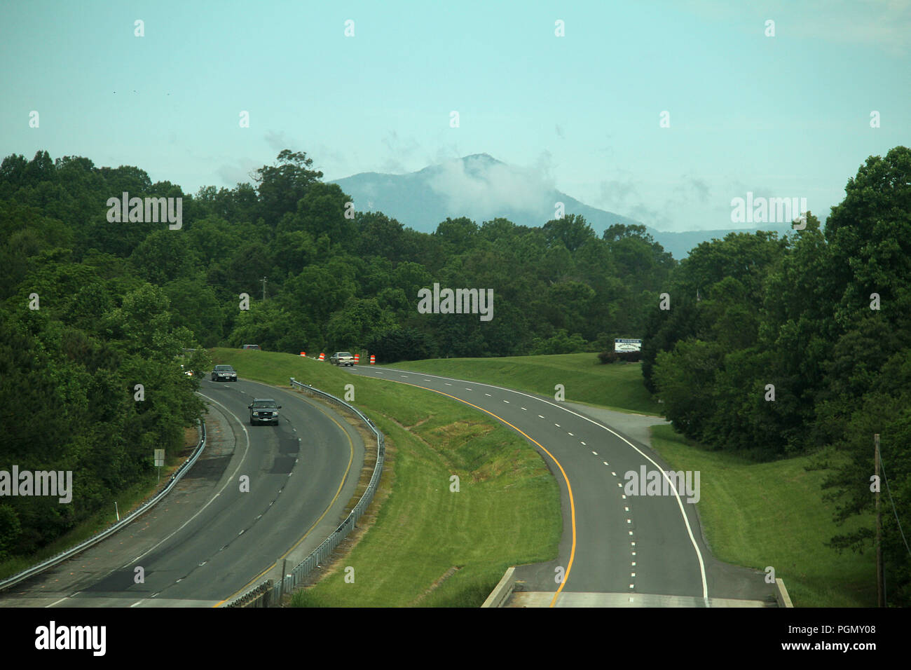 Scenic drive on Highway 460 towards Bedford, Virginia, USA Stock Photo ...