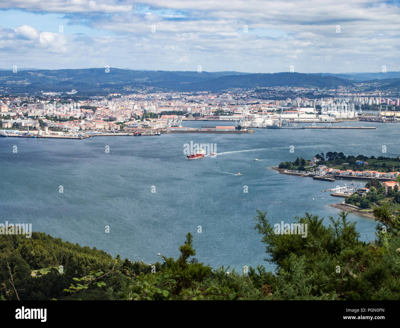 Ferrol from Bailadora lookout Stock Photo - Alamy