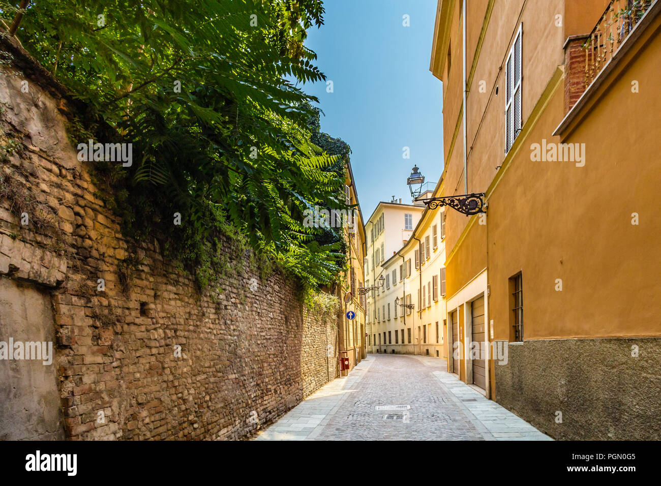 colorful houses in street of Parma Stock Photo - Alamy