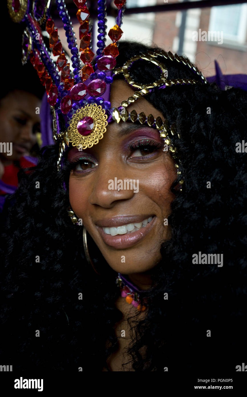 Revellers dancing at Notting Hill carnival 2018. London,England,UK ...