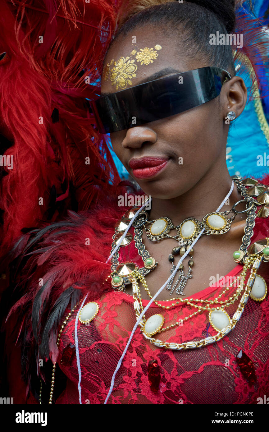 Revellers dancing at Notting Hill carnival 2018. London,England,UK ...