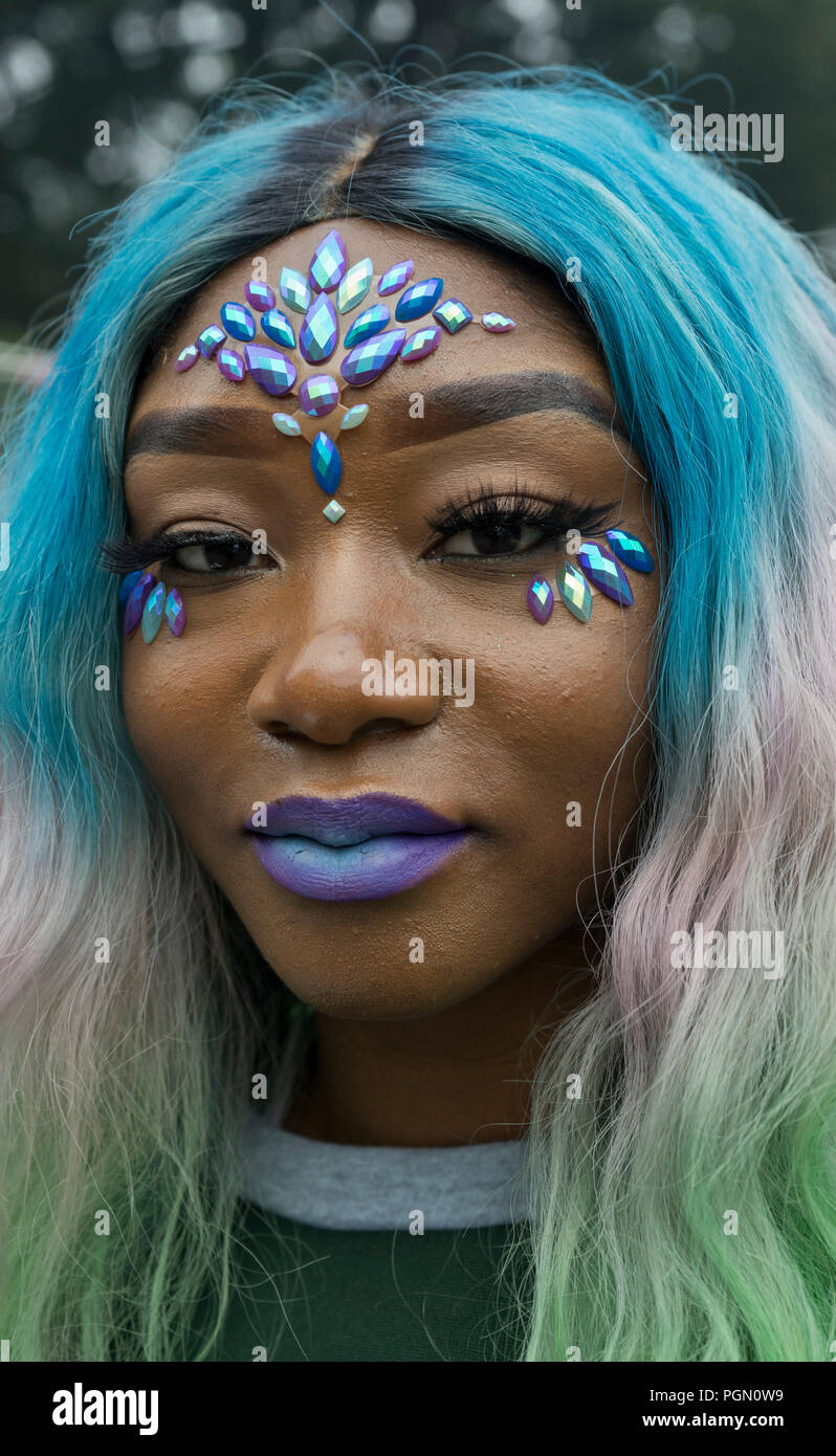 Revellers dancing at Notting Hill carnival 2018. London,England,UK ...