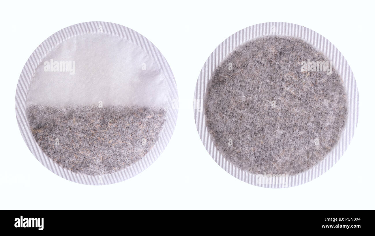 Two tea bag isolated on white background Stock Photo - Alamy