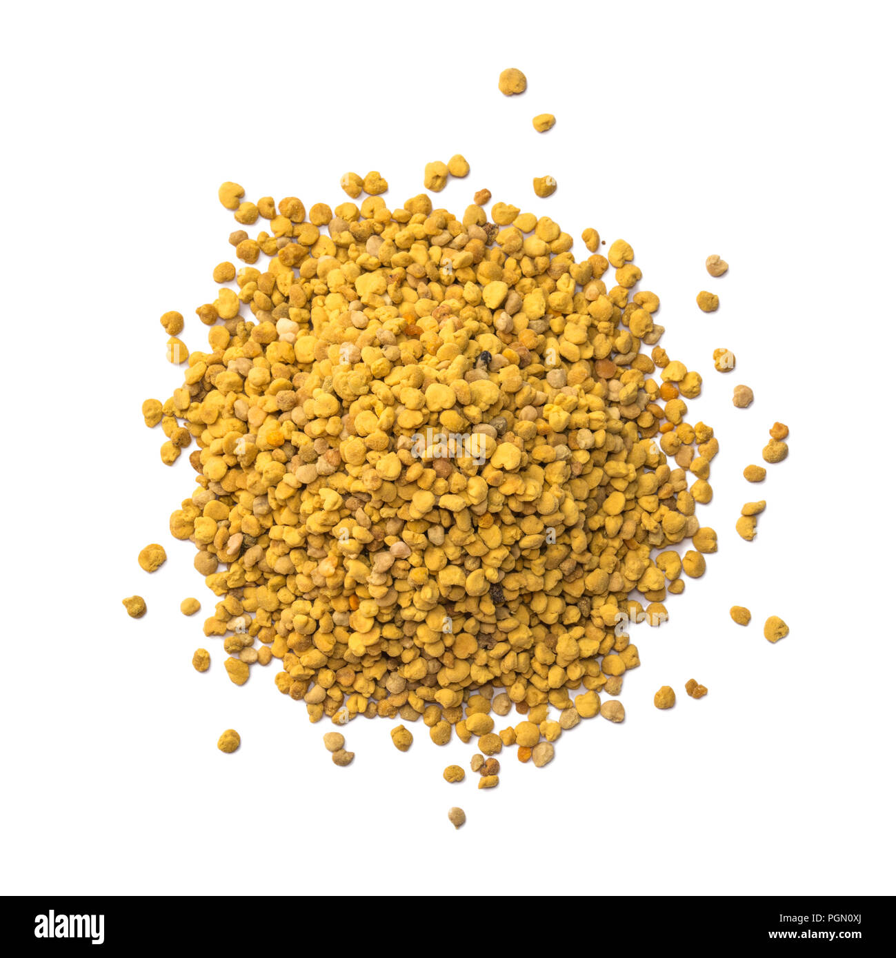 Bee pollen granules isolated on white background Stock Photo - Alamy