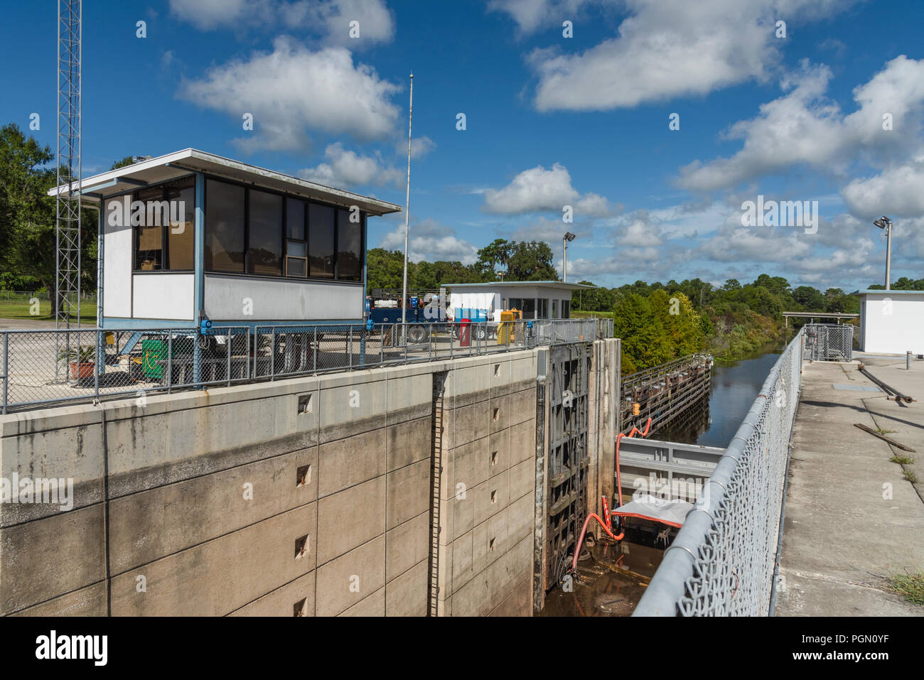 Moss Bluff Navigational Lock and Dam Stock Photo - Alamy