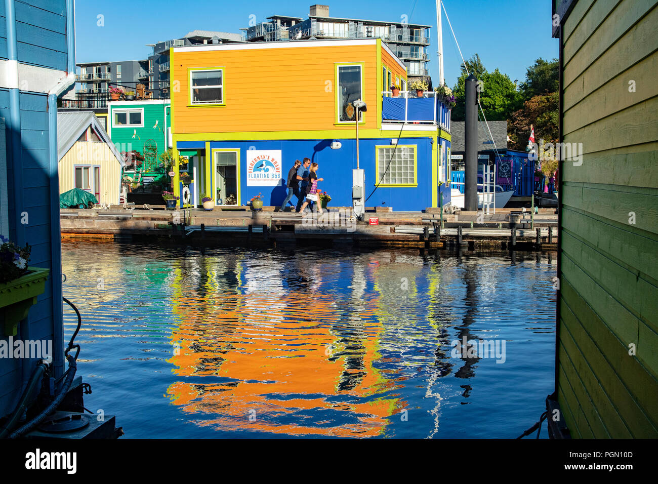 Colorful Float Homes at Fisherman's Wharf - Victoria, Vancouver Island ...