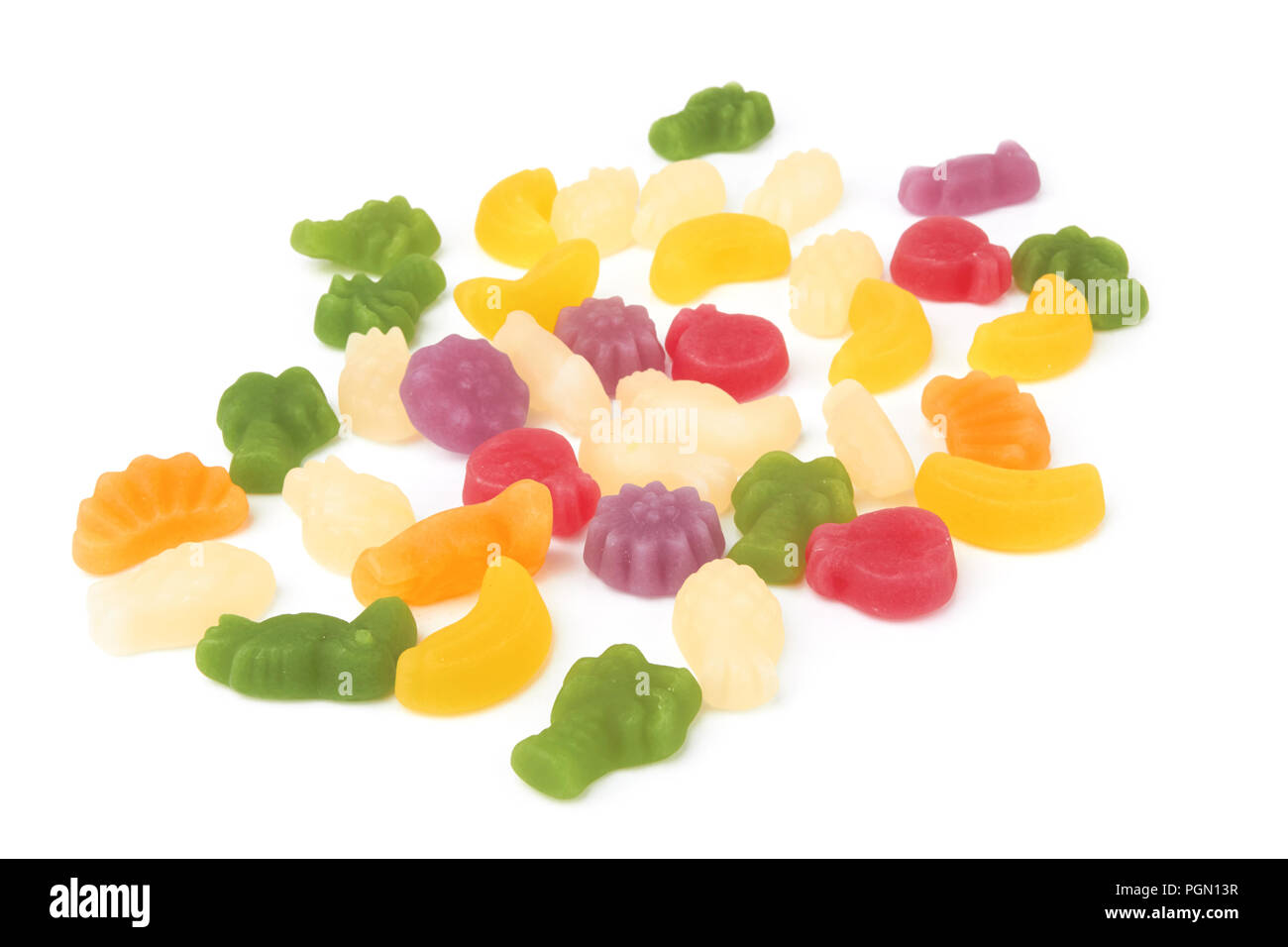 colorful neon gummy candies isolaten on white background Stock Photo ...
