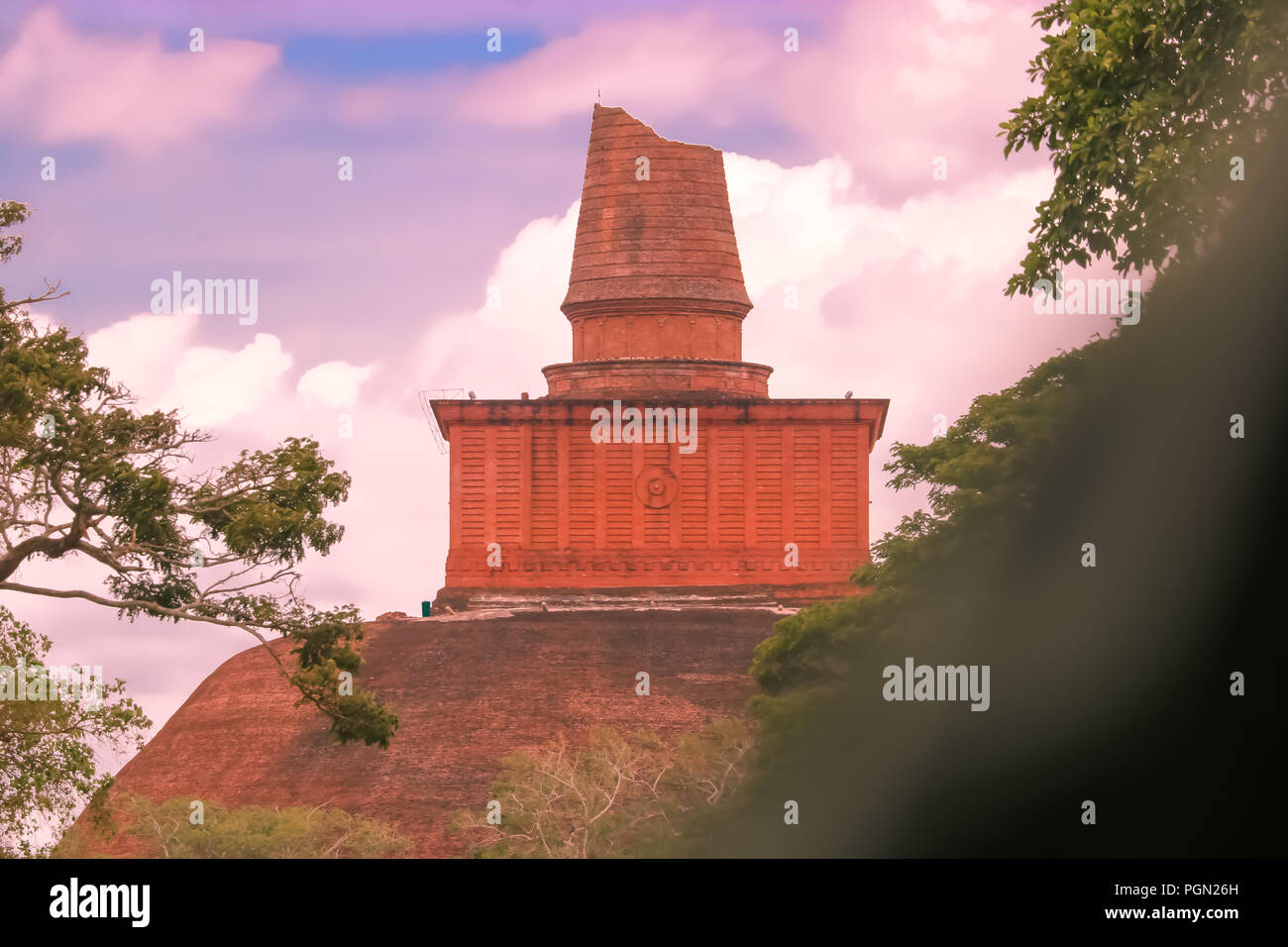 View of Abhayagiri Viharaya, Temple through a Window Stock Photo - Alamy