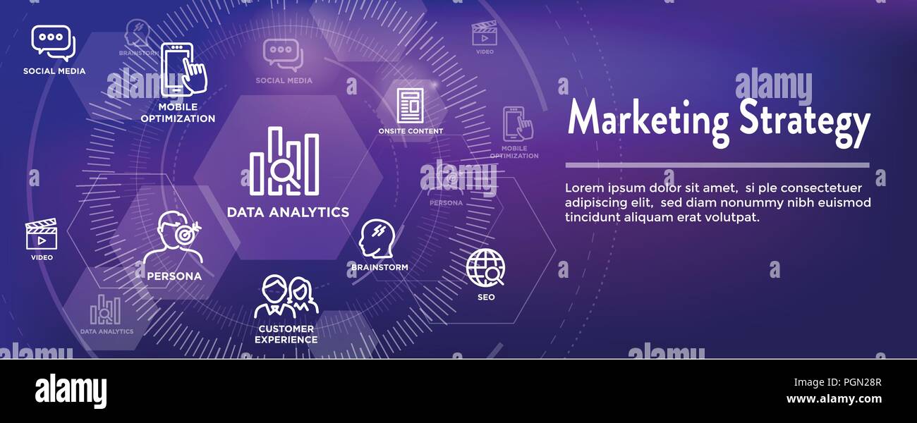 Marketing Strategy Web Header Hero Image Banner with inbound lead ...