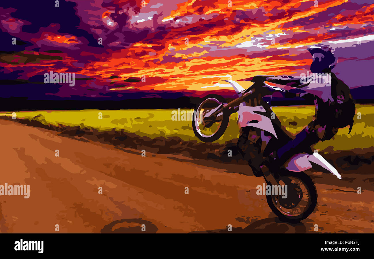 Dirt Bike Silhouette Wheelie