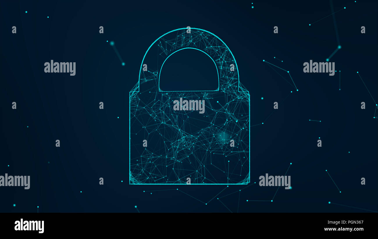 Internet technology network cyber security concept of protect computer ...