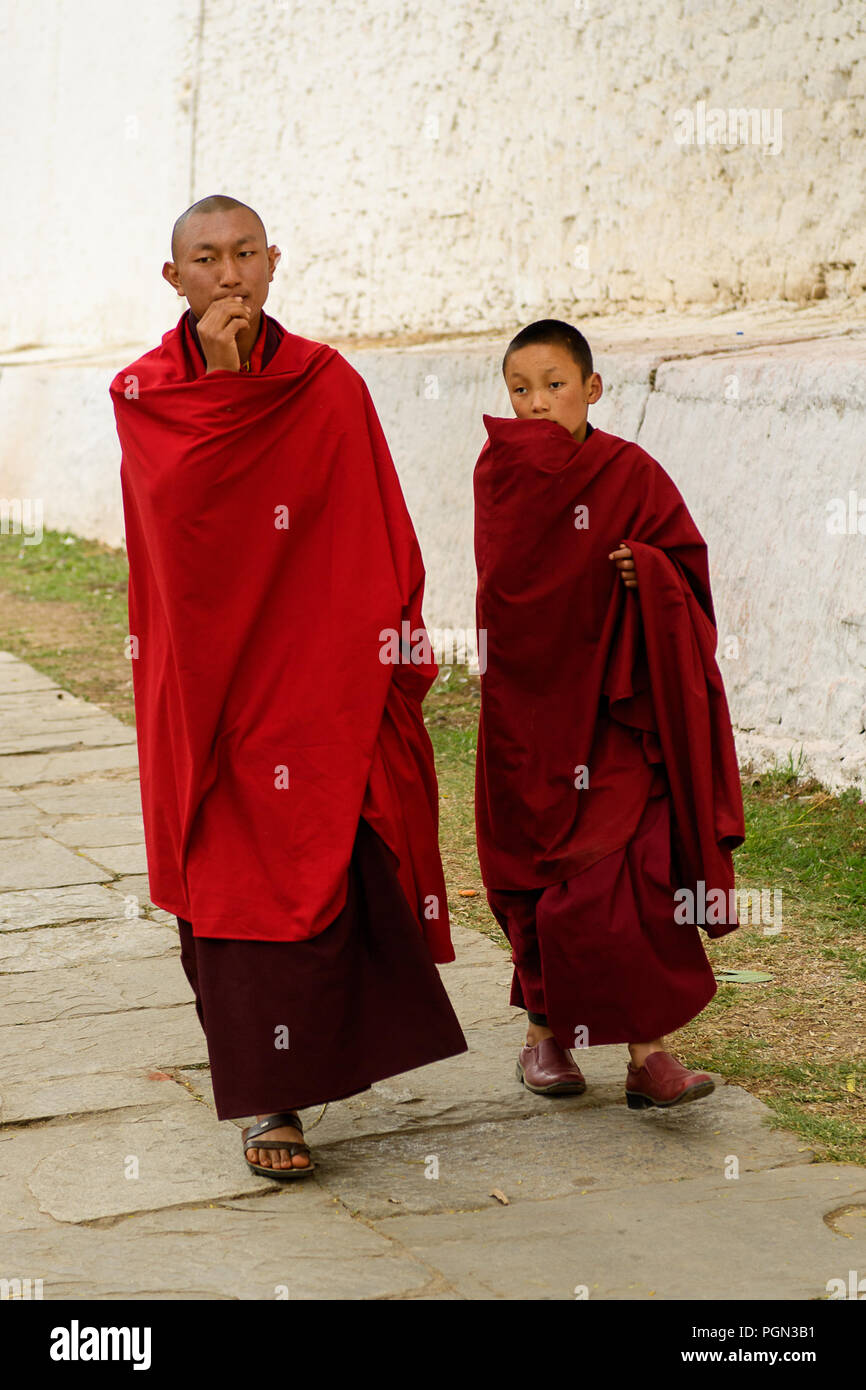 TRIMPHU, BHUTAN - MAR 8, 2017: Unidentified Ngalops people in ...