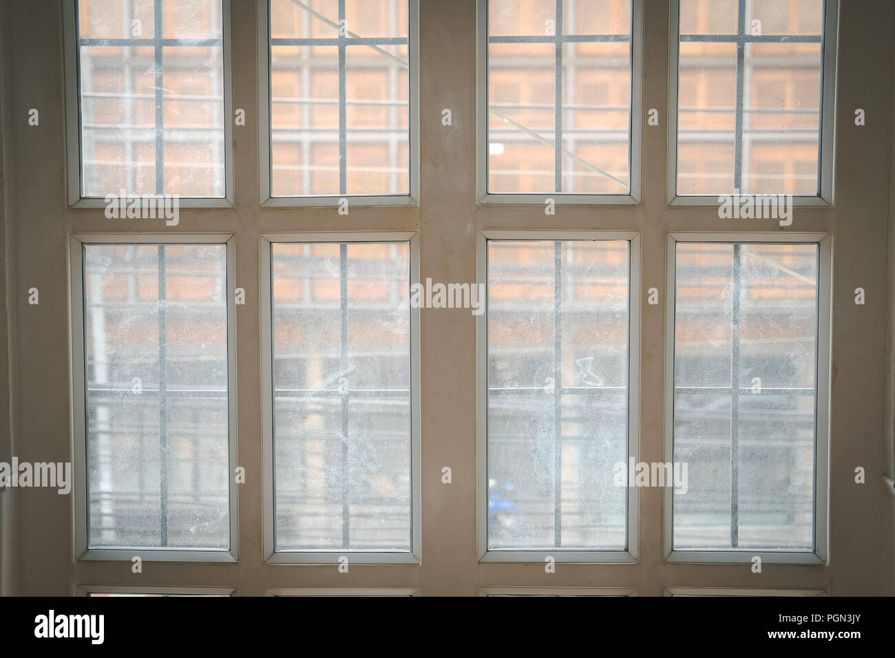 traditional closed white window frame Stock Photo - Alamy