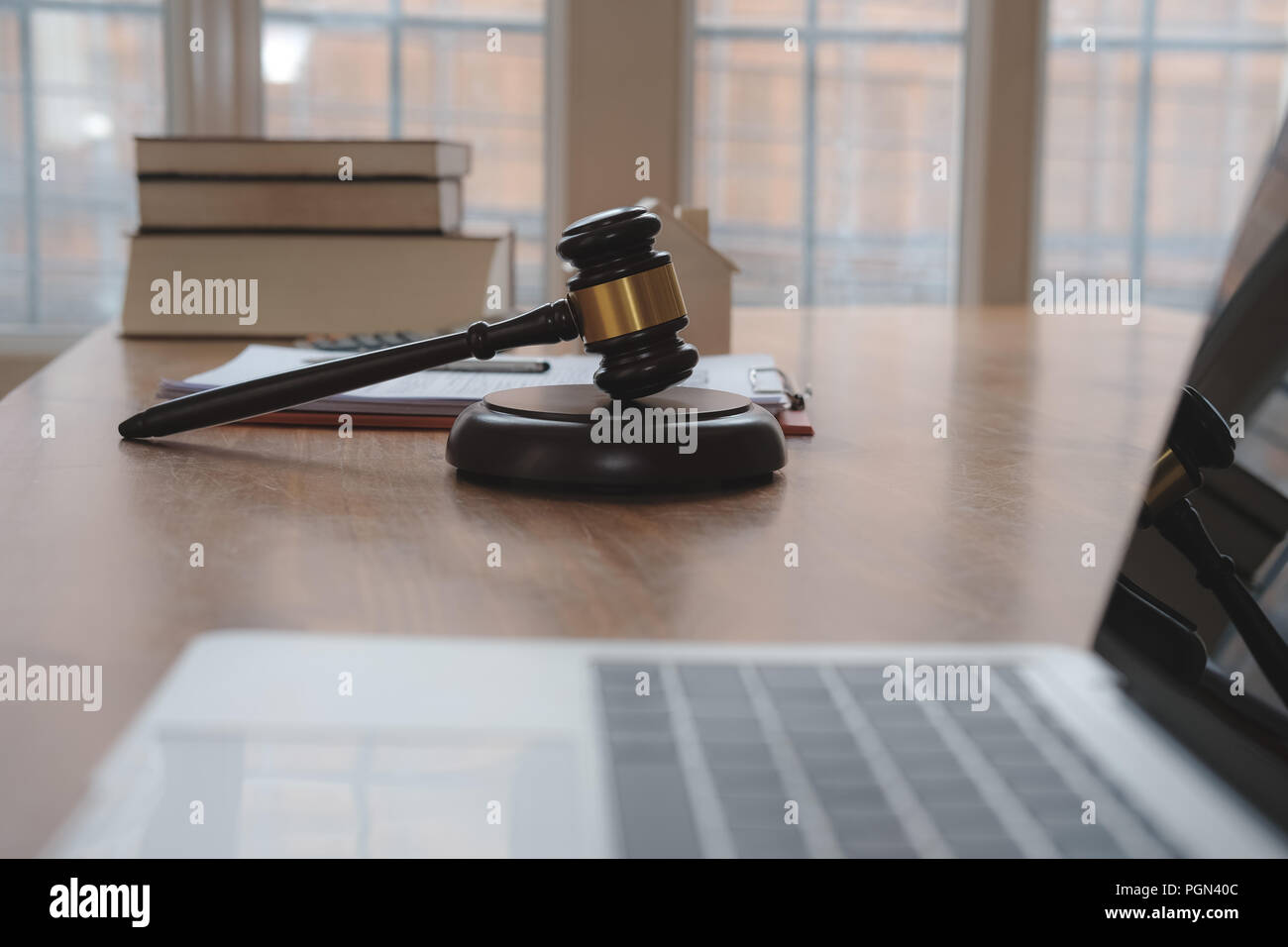 legal judge gavel & law book at courtroom. lawyer attorney justice ...