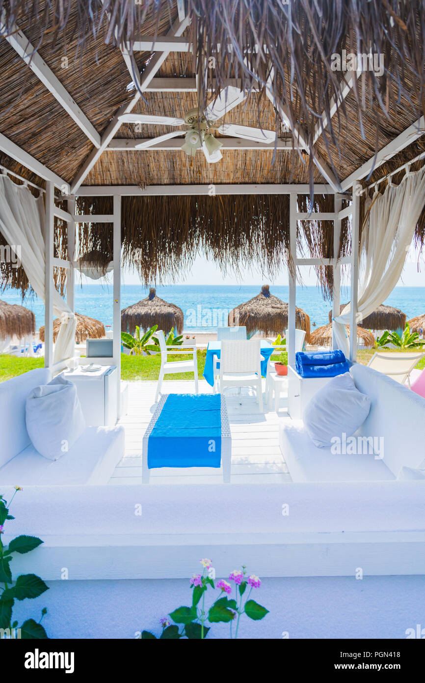VIP area on the beach overlooking the sea Stock Photo - Alamy