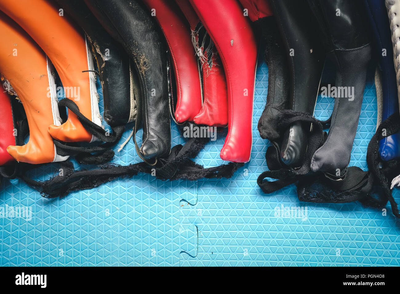 taekwondo leather kicking target pad Stock Photo - Alamy