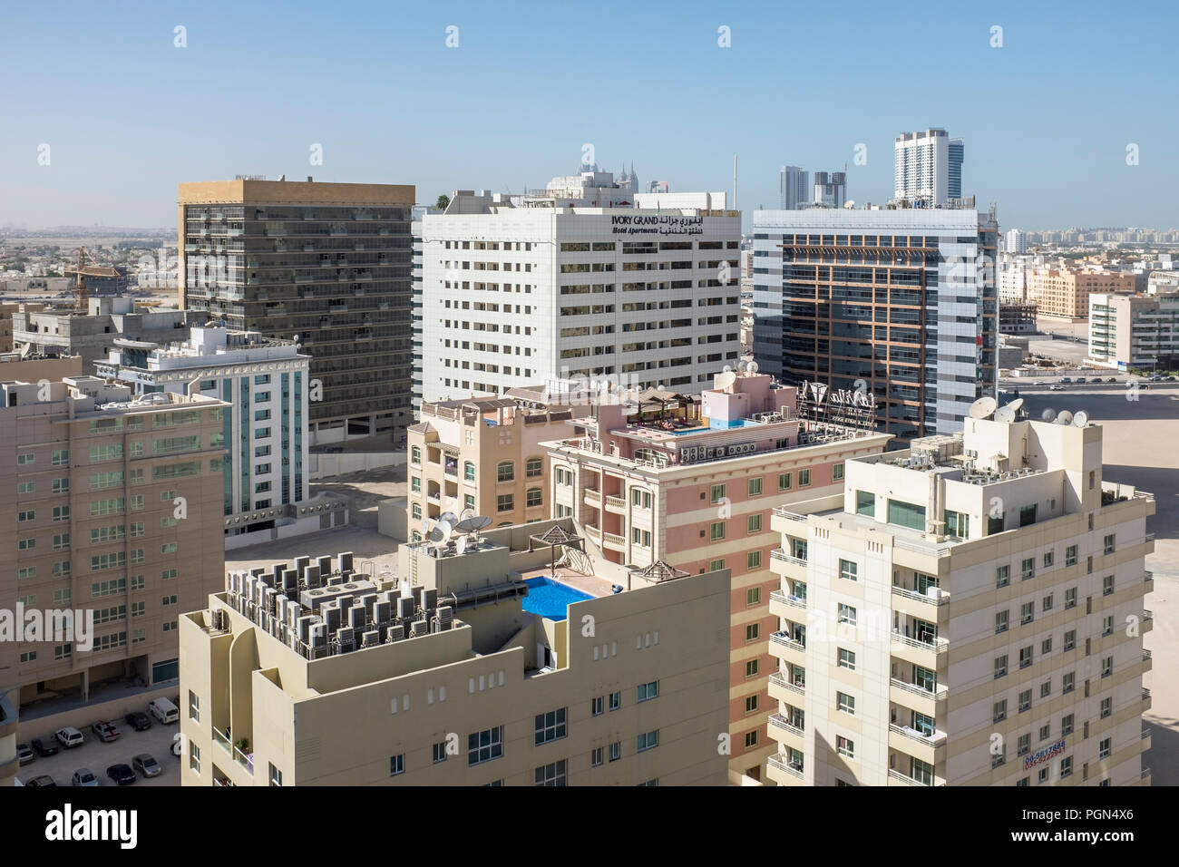 Hotels and residential buildings in the Al Barsha district, Dubai ...