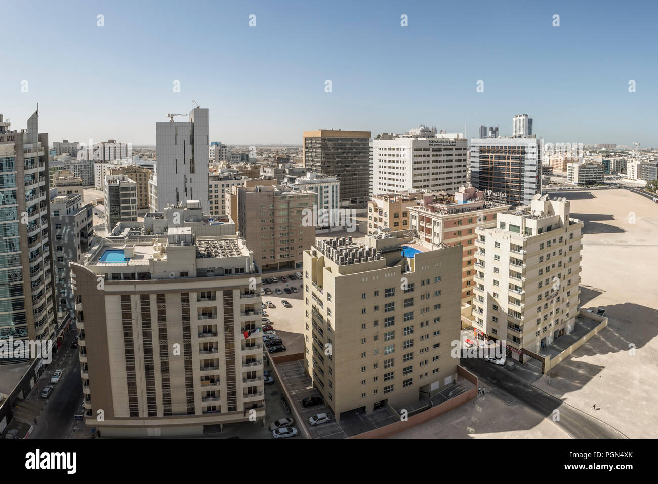Hotels and residential buildings in the Al Barsha district, Dubai ...