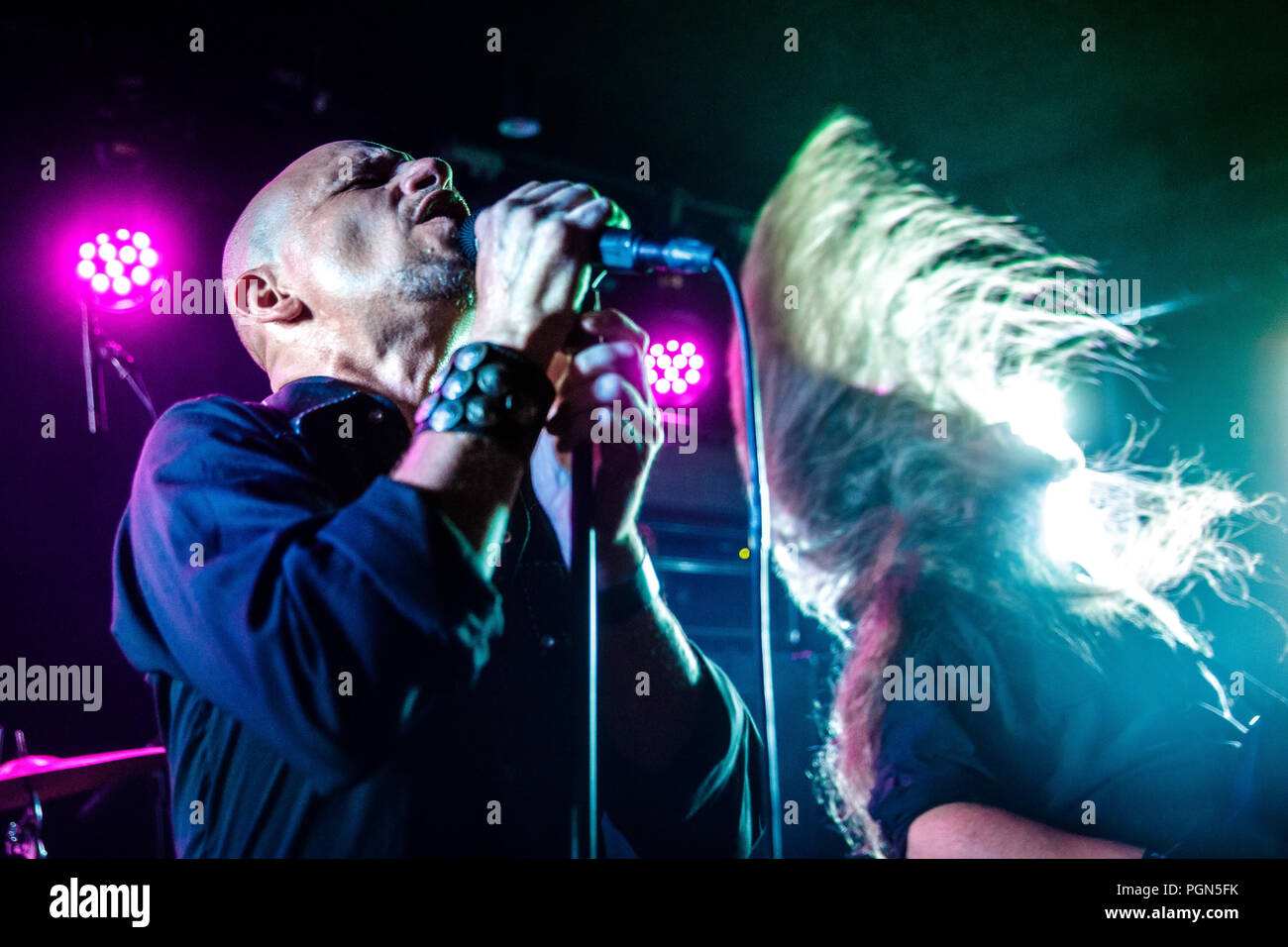 Denmark, Copenhagen - August 9, 2018. The Danish hard rock band Road to ...