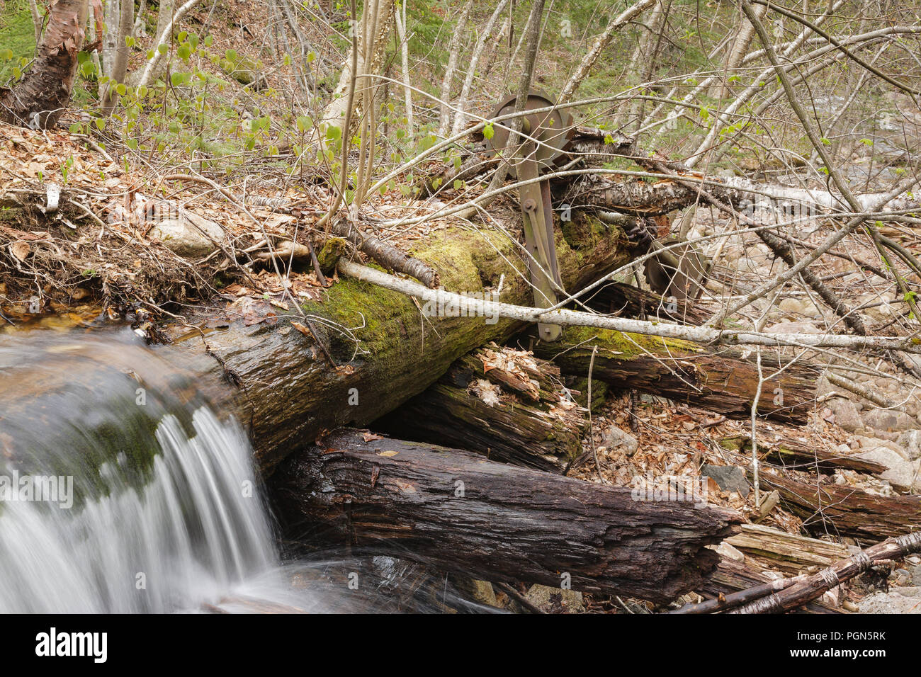Mad River Logging Era - Remnants of a splash dam along Flume Brook near ...