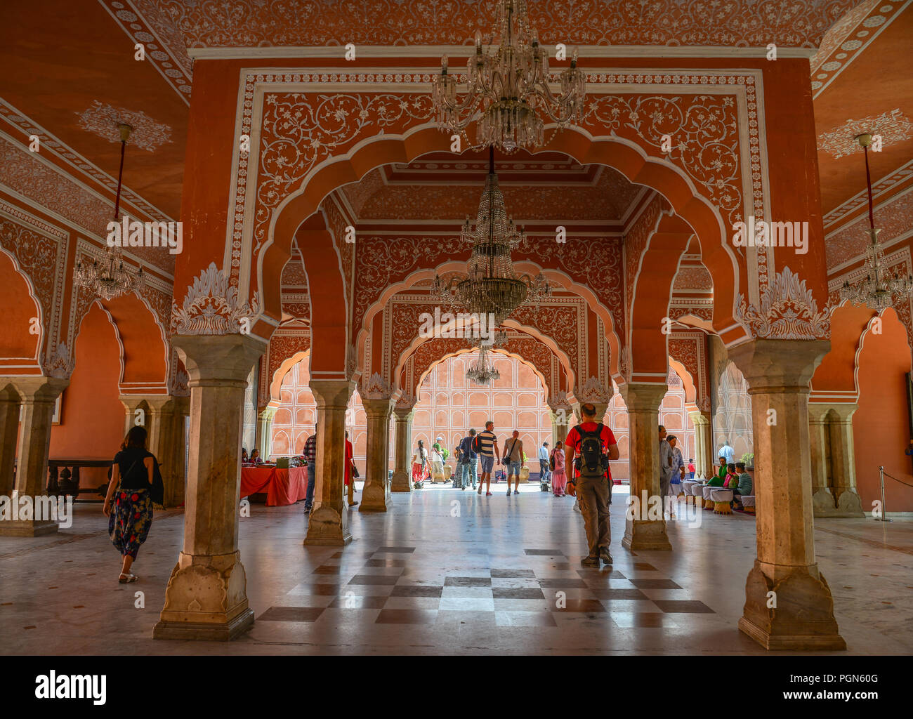 Jaipur, India - Nov 1, 2017. Old buildings located at Pink City in ...