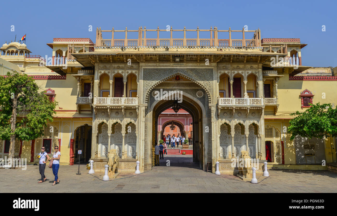 Jaipur, India - Nov 1, 2017. Old buildings located at Pink City in ...
