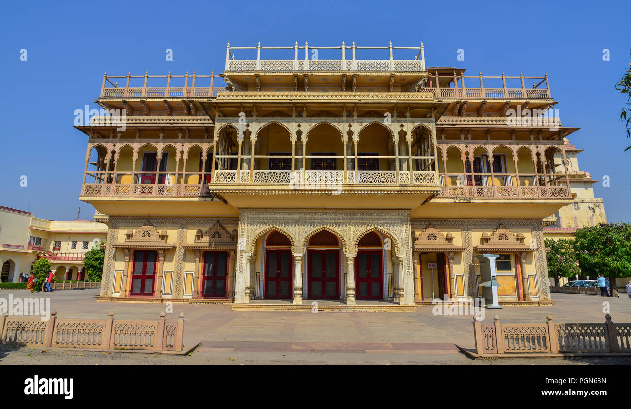 Jaipur, India - Nov 1, 2017. Old buildings located at Pink City in ...