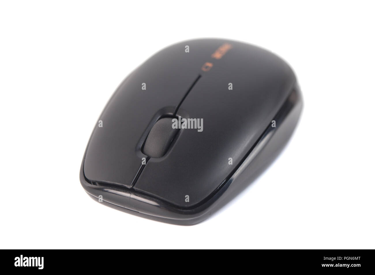Computer wireless black mouse isolated on white background Stock Photo ...