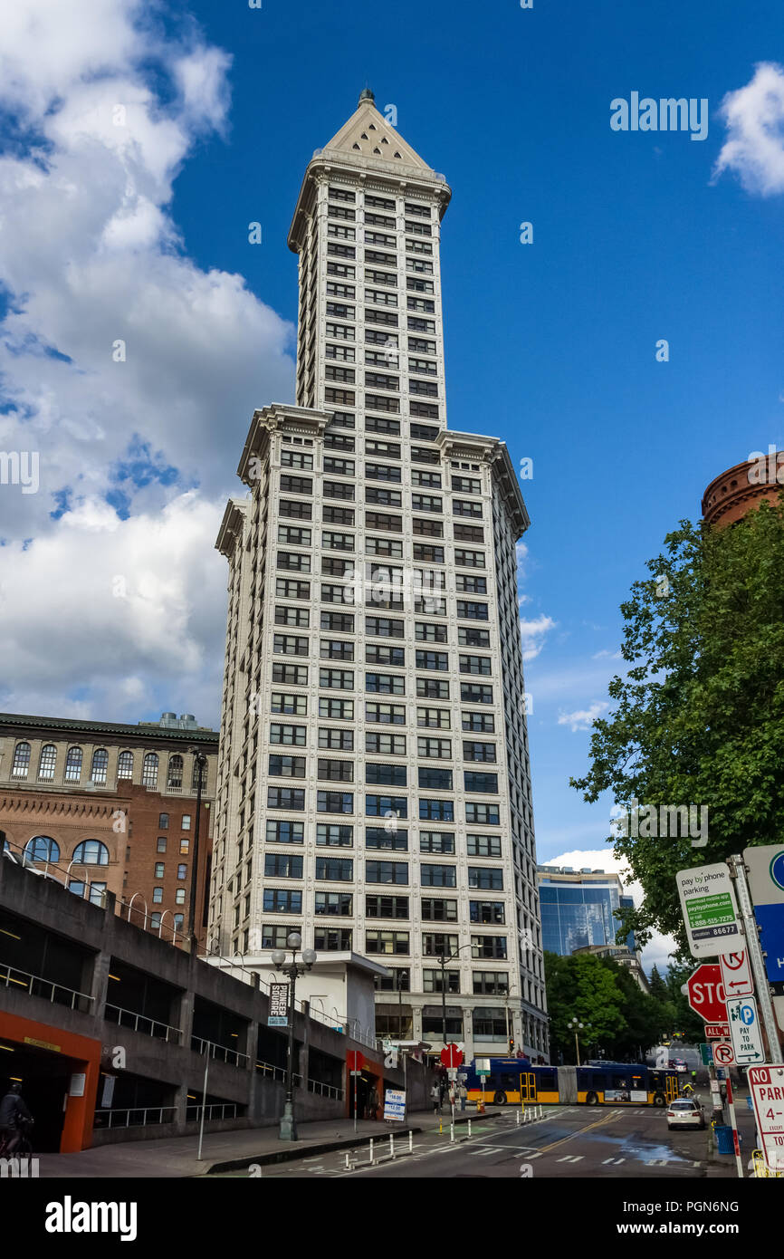 The Smith Tower, historic and original skyscraper landmark in the ...