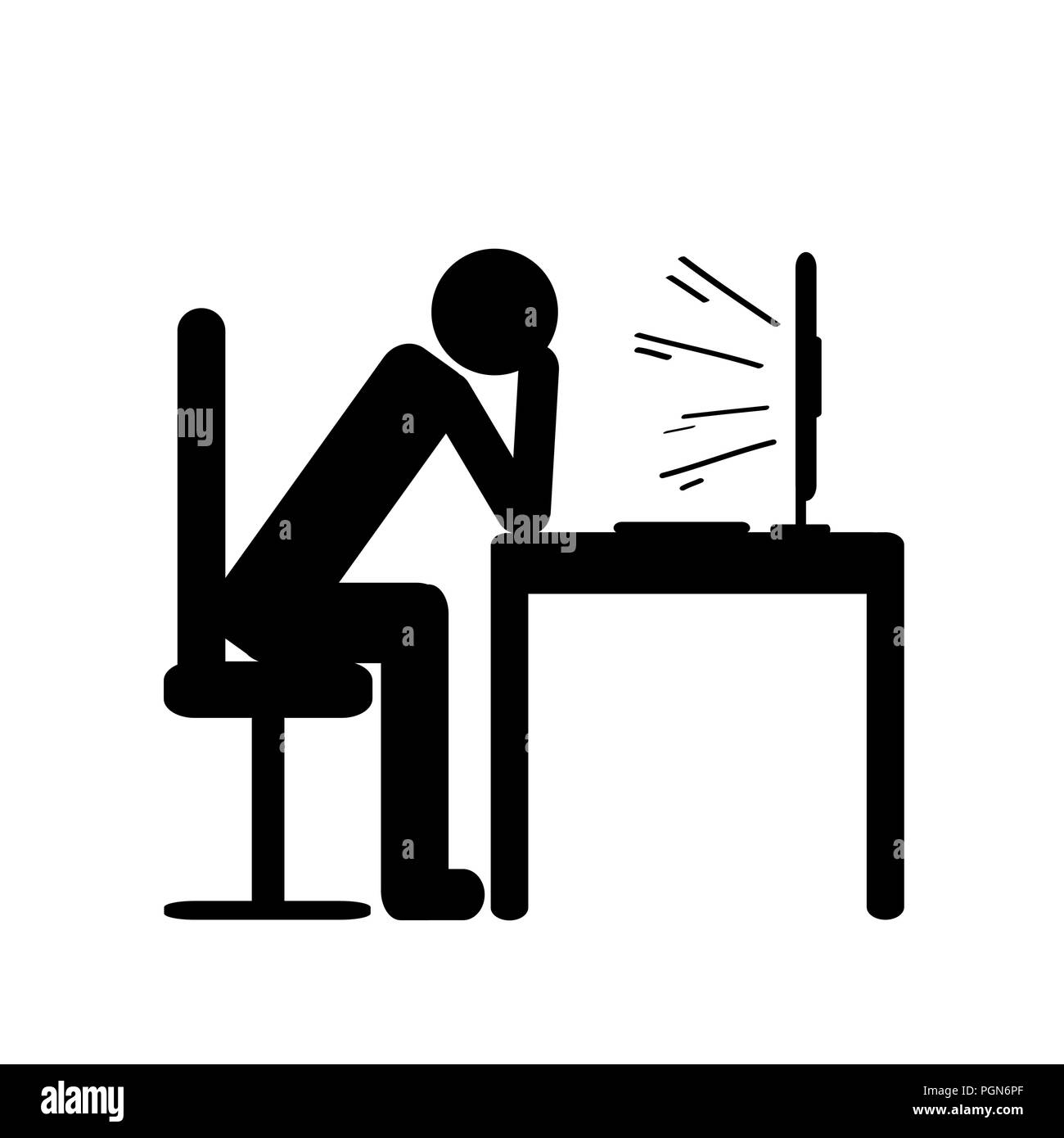 Employee computer stress Cut Out Stock Images & Pictures - Alamy