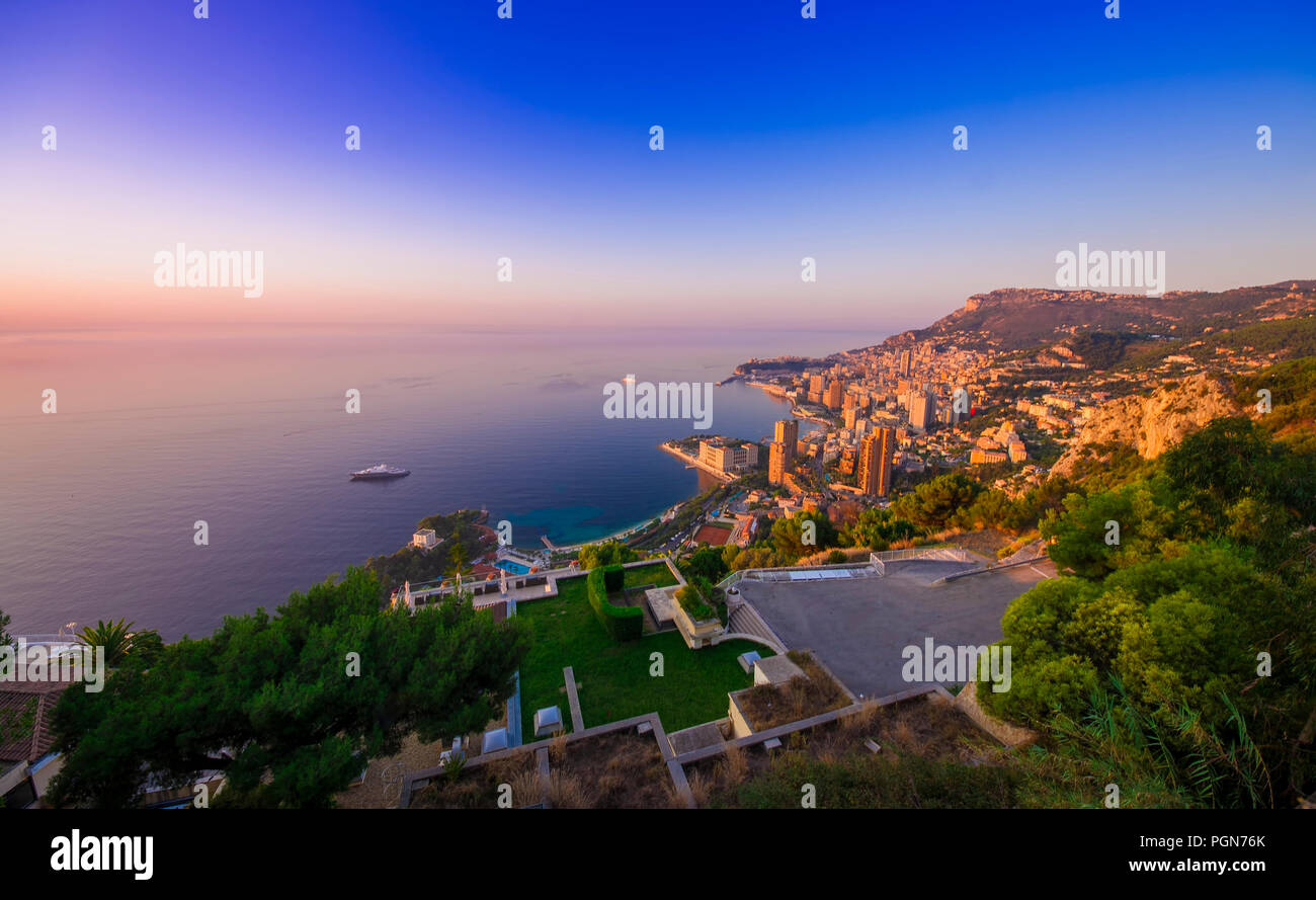 sunset or sunrise in Monte Carlo city, Monaco Stock Photo - Alamy