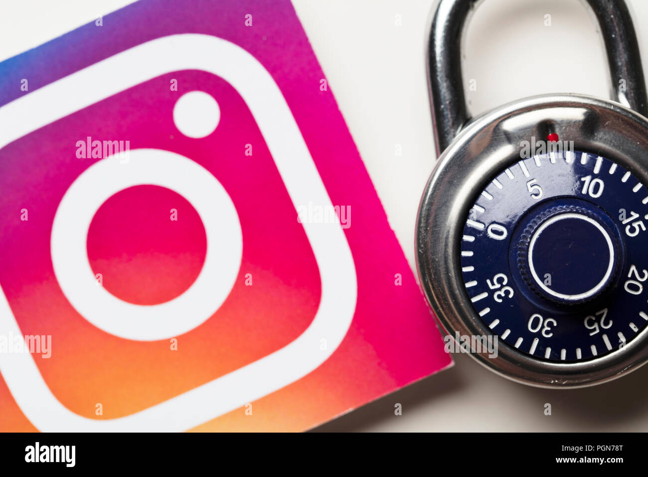 OXFORD, UK - AUGUST 22nd 2018: Instagram data security concept ...