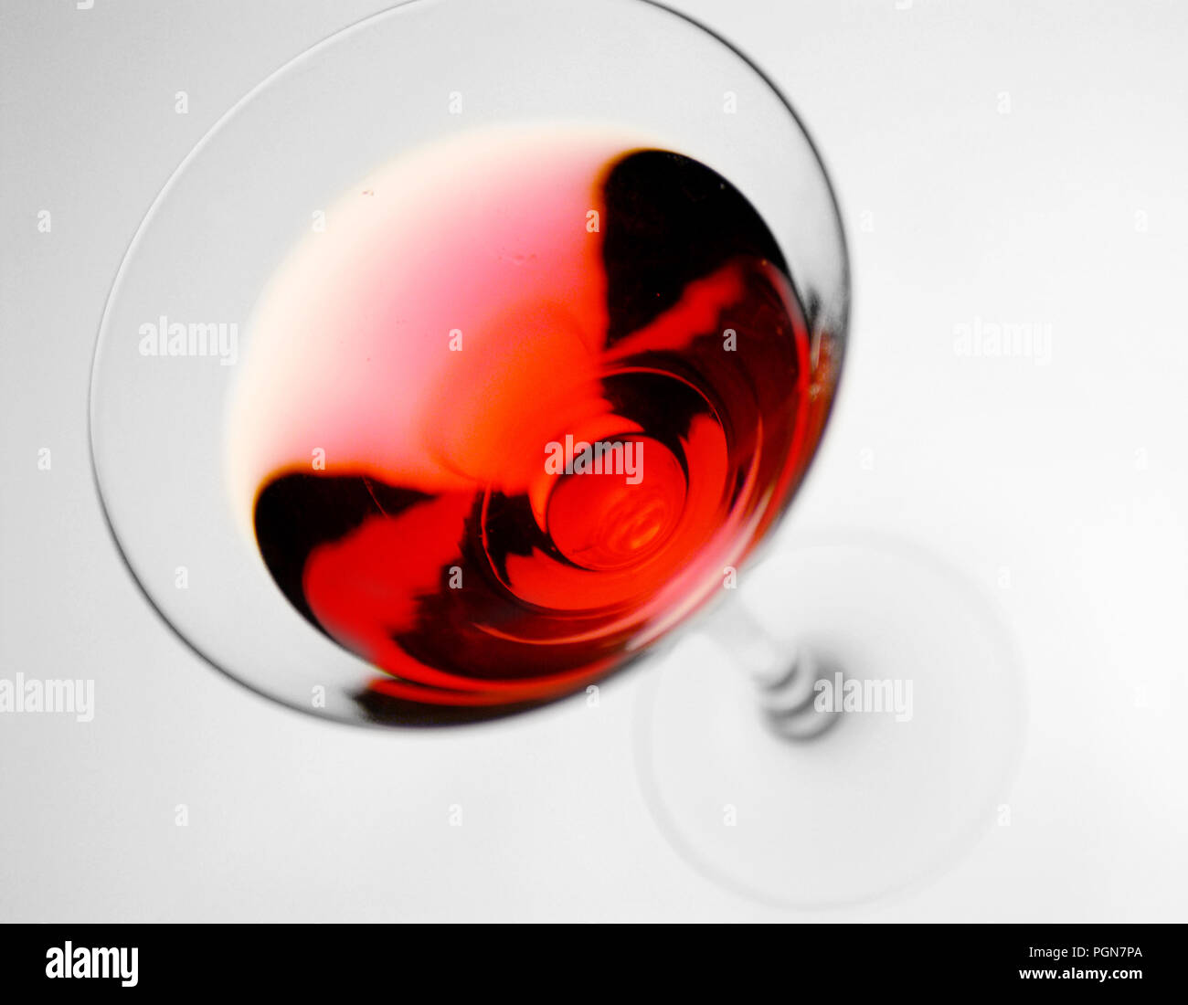 red cocktail aerial view isolated Stock Photo - Alamy