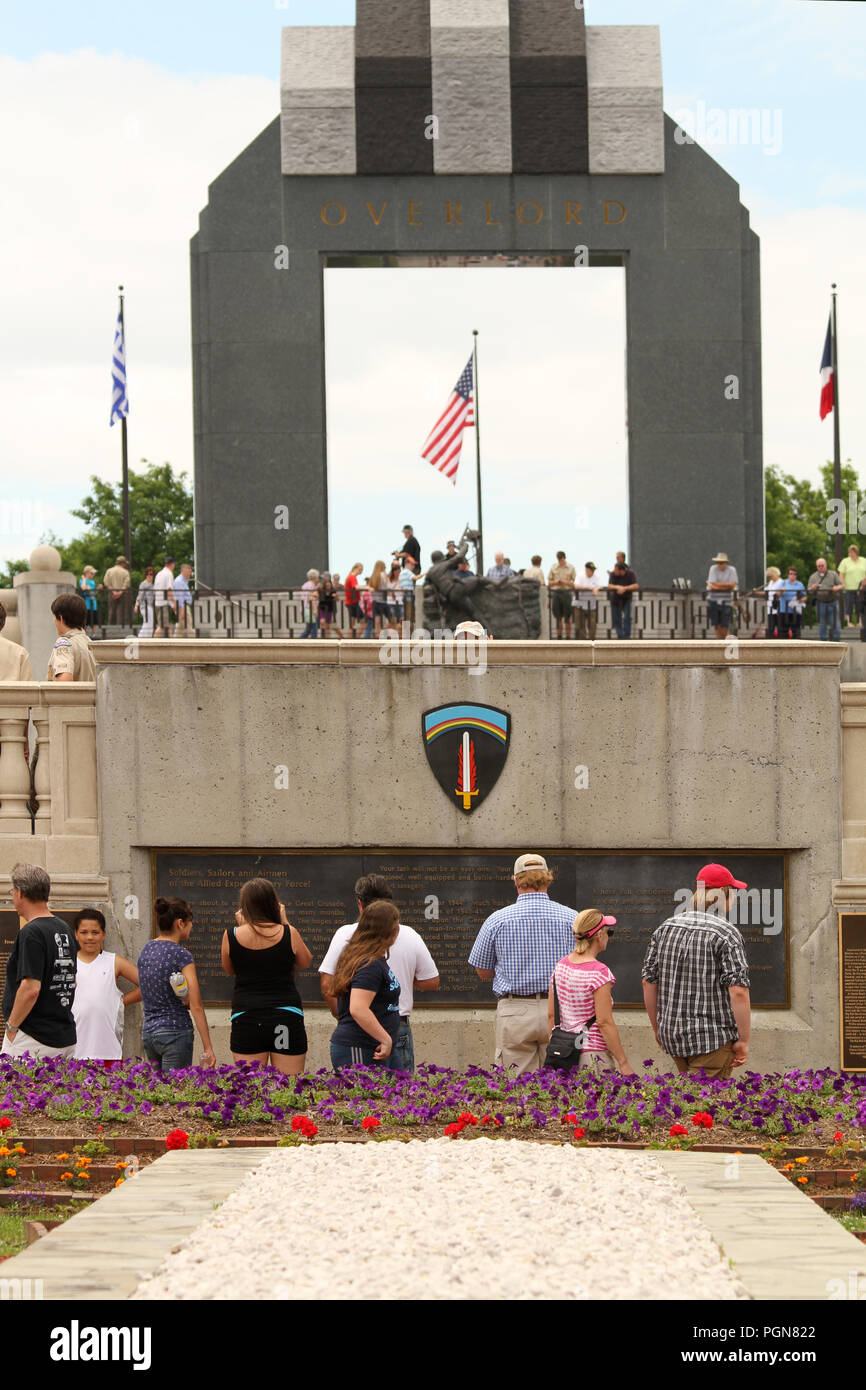 People visiting National D-Day Memorial in Bedford, VA, USA. The ...