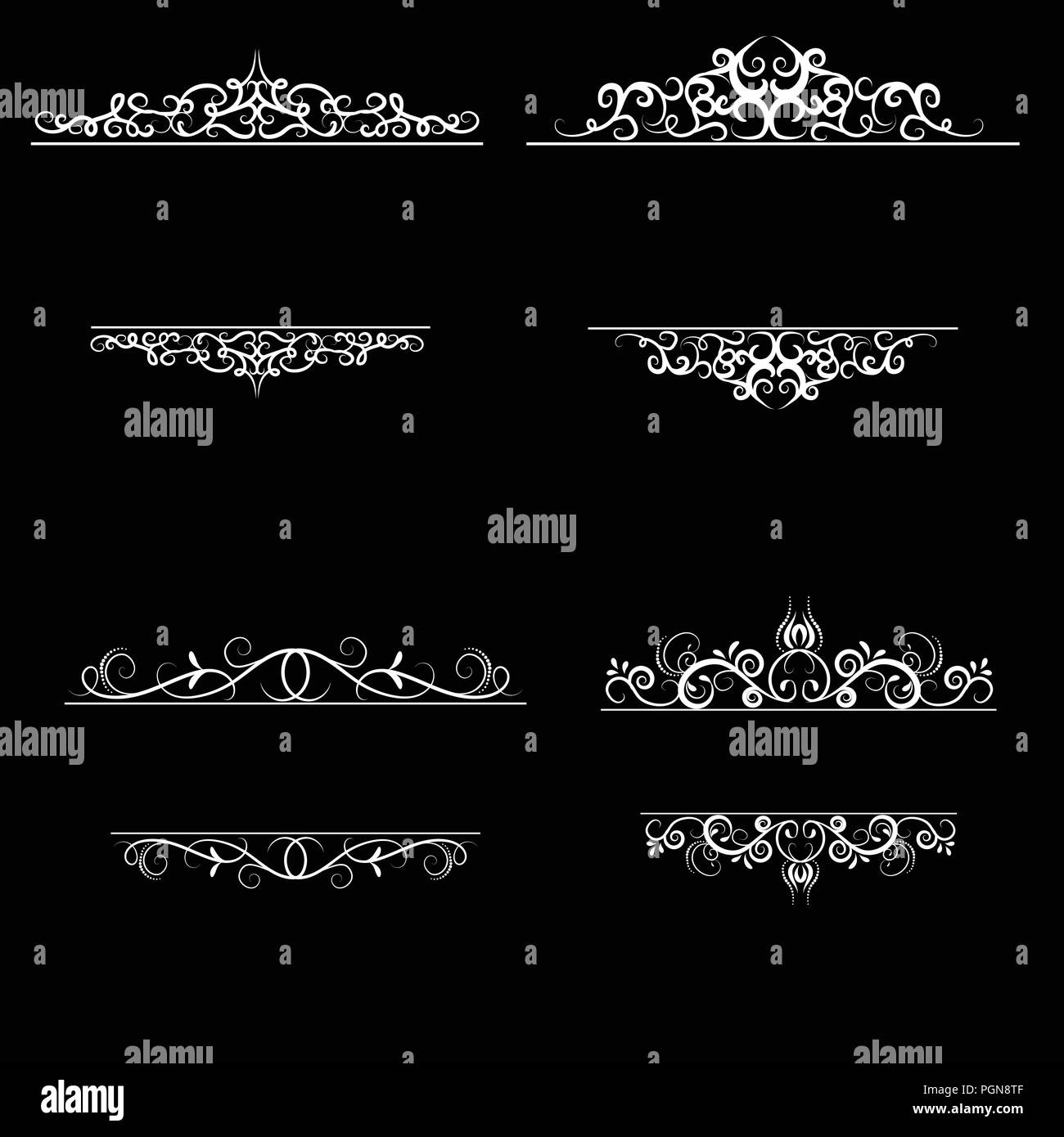 Vintage vector swirl frame set Stock Vector Image & Art - Alamy