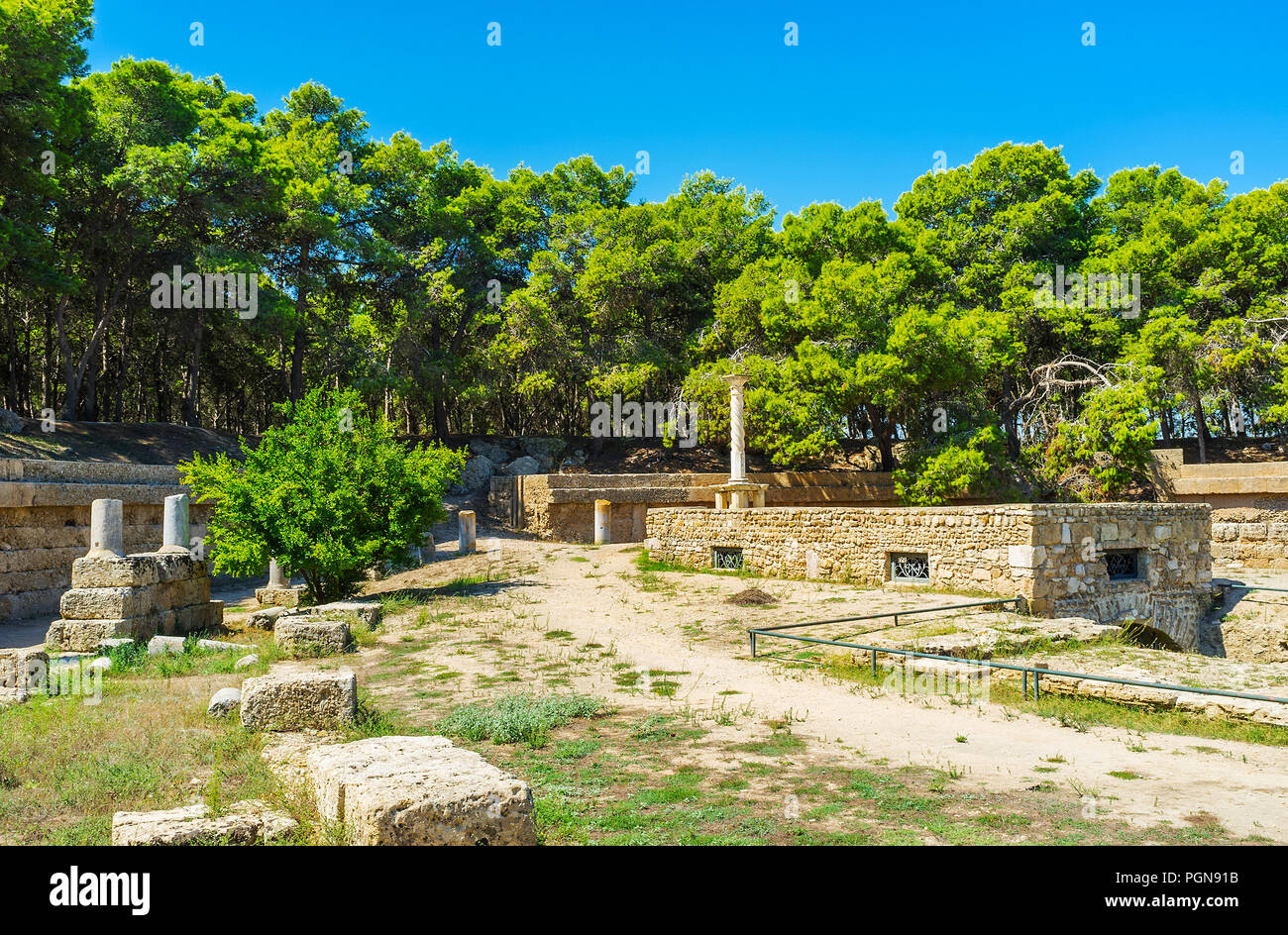 The ancient amphitheatre is one of the central archaeologicval ...