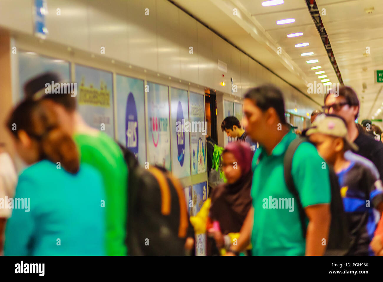 Bangkok, Thailand - February 21, 2017: View of inside the Suvarnabhumi ...