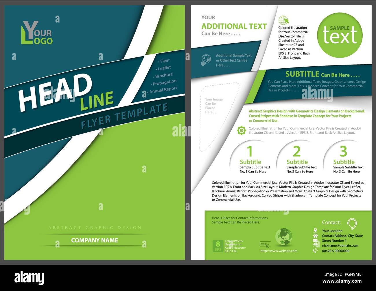 Modern Geometric Flyer Template with Curved Stripes Stock Vector Image ...