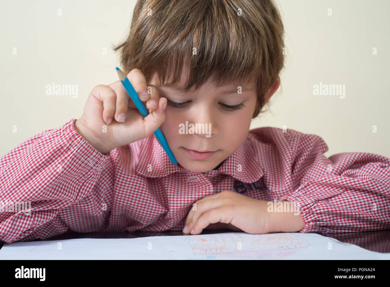 student child work Stock Photo - Alamy